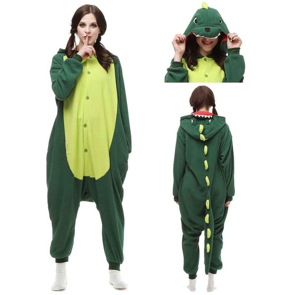 Green Dinosaur Kigurumi Onesie Animal Pajamas Costume