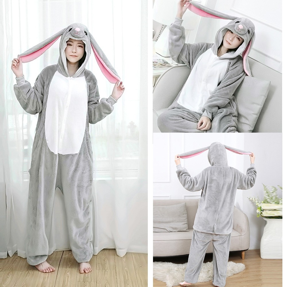 Buy Grey Mashimaro Rabbit Onesie Kigurumi Cartoon Animal Pajama Costume ...