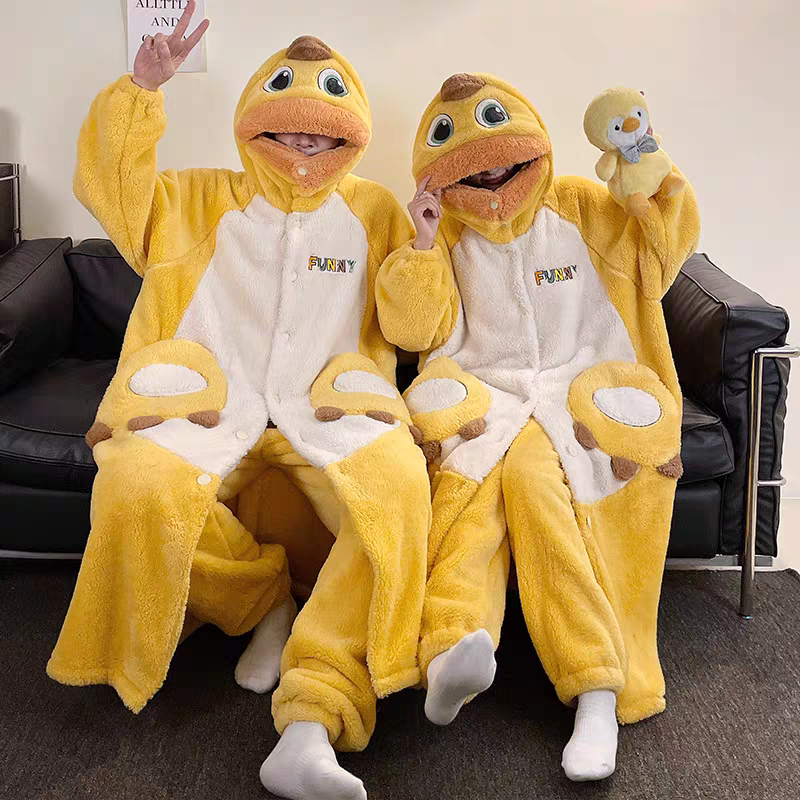 Cute Milk Dragon Robe Long Plush Hooded Loungewear Set For Matching ...