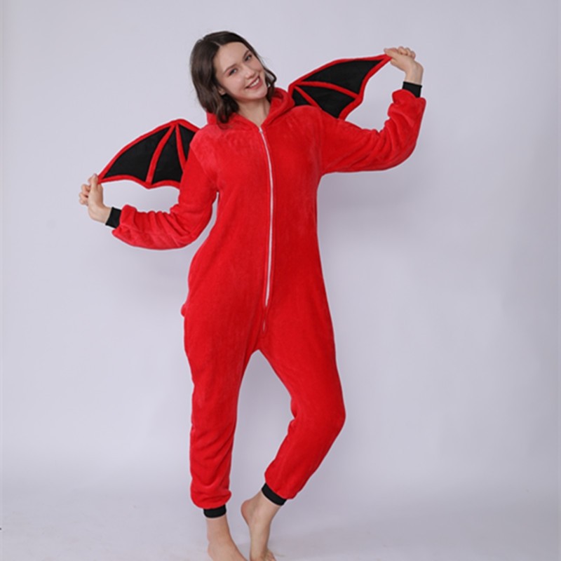 Buy Cartoon Adult Red Devil Onesie Kigurumi Pajamas Costume in Quality ...