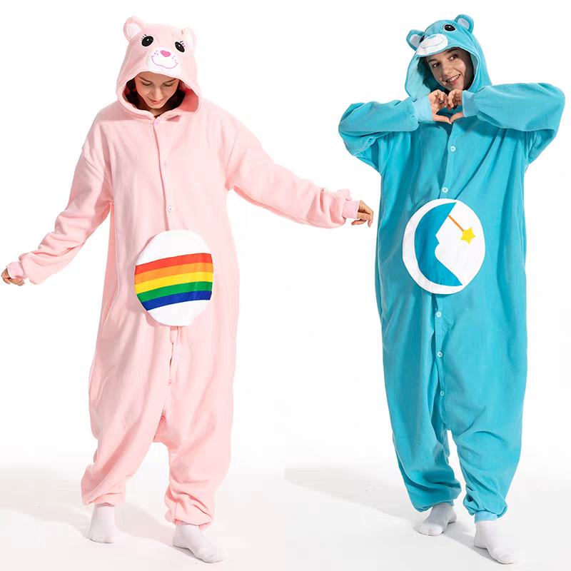 Bedtime Cheer Bear Onesie Kigurumi For Halloween Couples Costumes