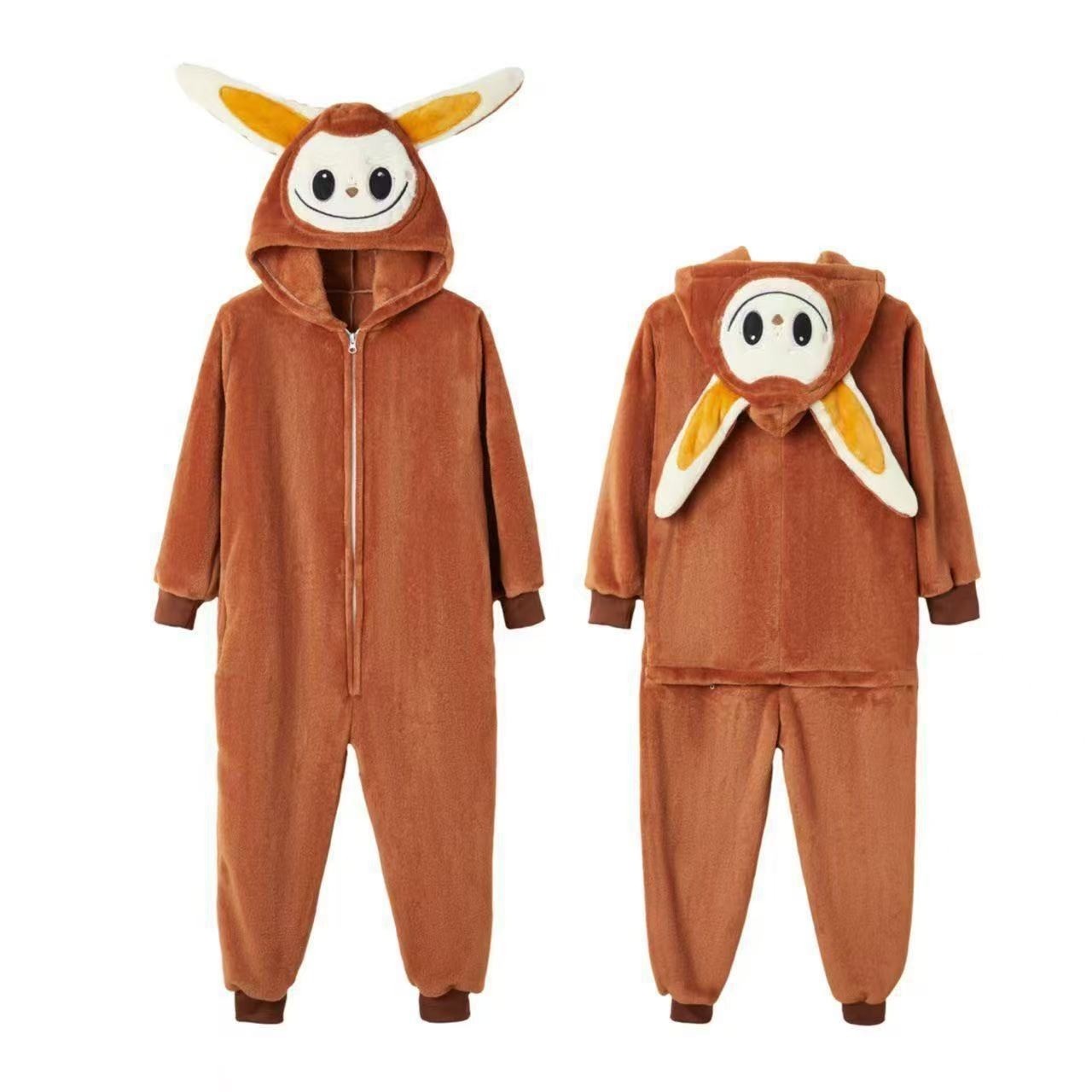 Buy Adult Brown Labubu Onesie Kigurumi Pajamas For Halloween Costume in ...