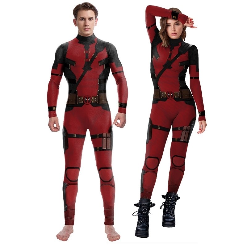 Deadpool Onesie Jumpsuit For Matching Couples Halloween Costumes