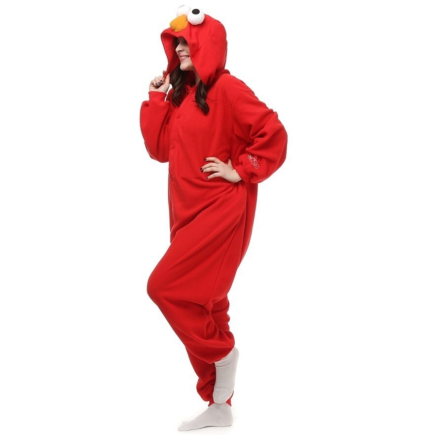 Sesame Street Elmo Kigurumi Onesie Halloween Costume for Adult