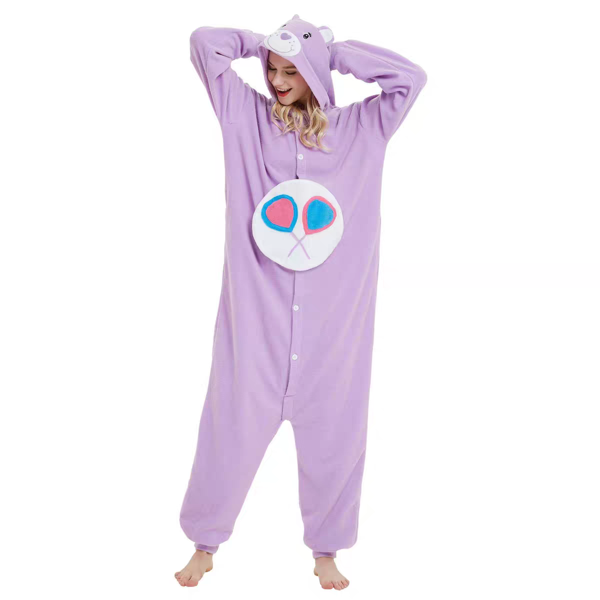Goodluck Share Cheer Bear Onesie Kigurumi For Halloween Adults Group ...