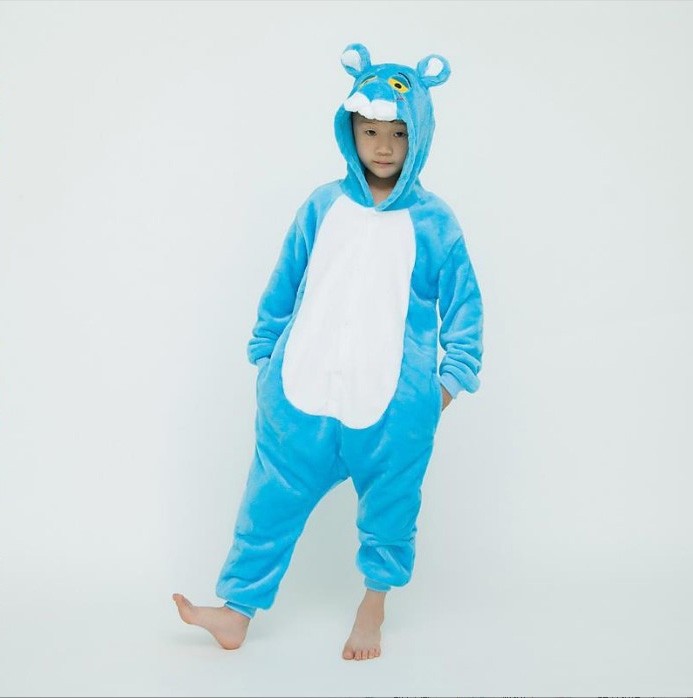 Buy Blue Snow Leopard Onesies Kigurumi For Kids Halloween Animal ...