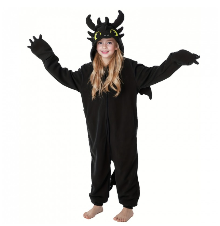 Toothless Onesie Dragon Kigurumi Pajamas For Halloween Kids Costumes