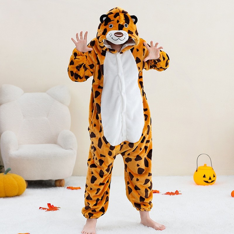 Buy Cute Leopard Pajama Kids Onesie Kigurumi For Halloween Costume in ...