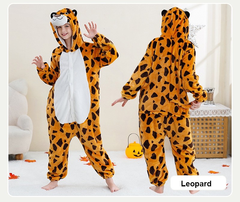 Buy Cute Leopard Pajama Kids Onesie Kigurumi For Halloween Costume in ...