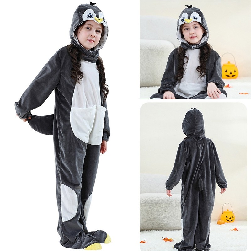 Buy Kids' Penguin Onesie Kigurumi Hat Detachable Halloween Costume in ...