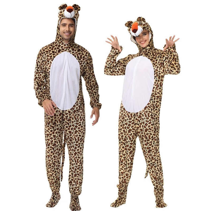 Buy Leopard Onesies Kigurumi Couples Matching Halloween Animal Costumes ...