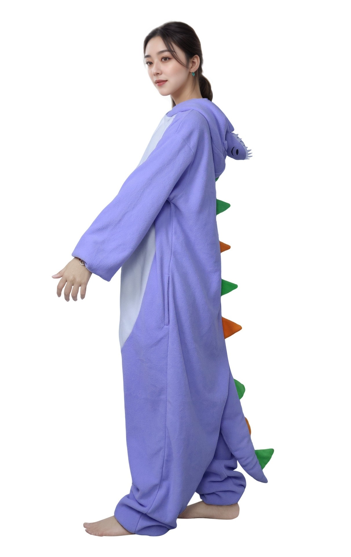 Light Purple Dinosaur Onesies Kigurumi For Adults Halloween Costumes