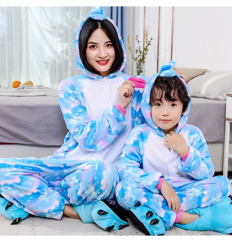 Fannel Lucky Cloud Pegasus Family Onesies Kigurumi Pajamas For Halloween