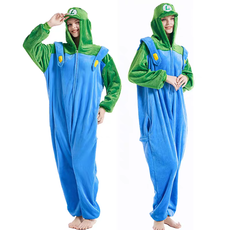 Mario & Luigi & Yoshi Onesies Costumes For Halloween Cosplay Suit Group ...
