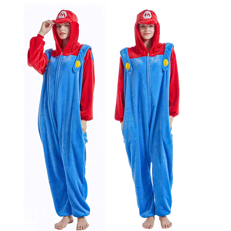Mario & Luigi & Yoshi Onesies Costumes For Halloween Cosplay Suit Group ...