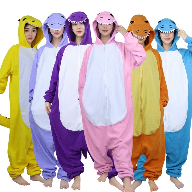 Multi-Colored Dinosaur Onesies Kigurumi For Halloween Adults Group Costumes