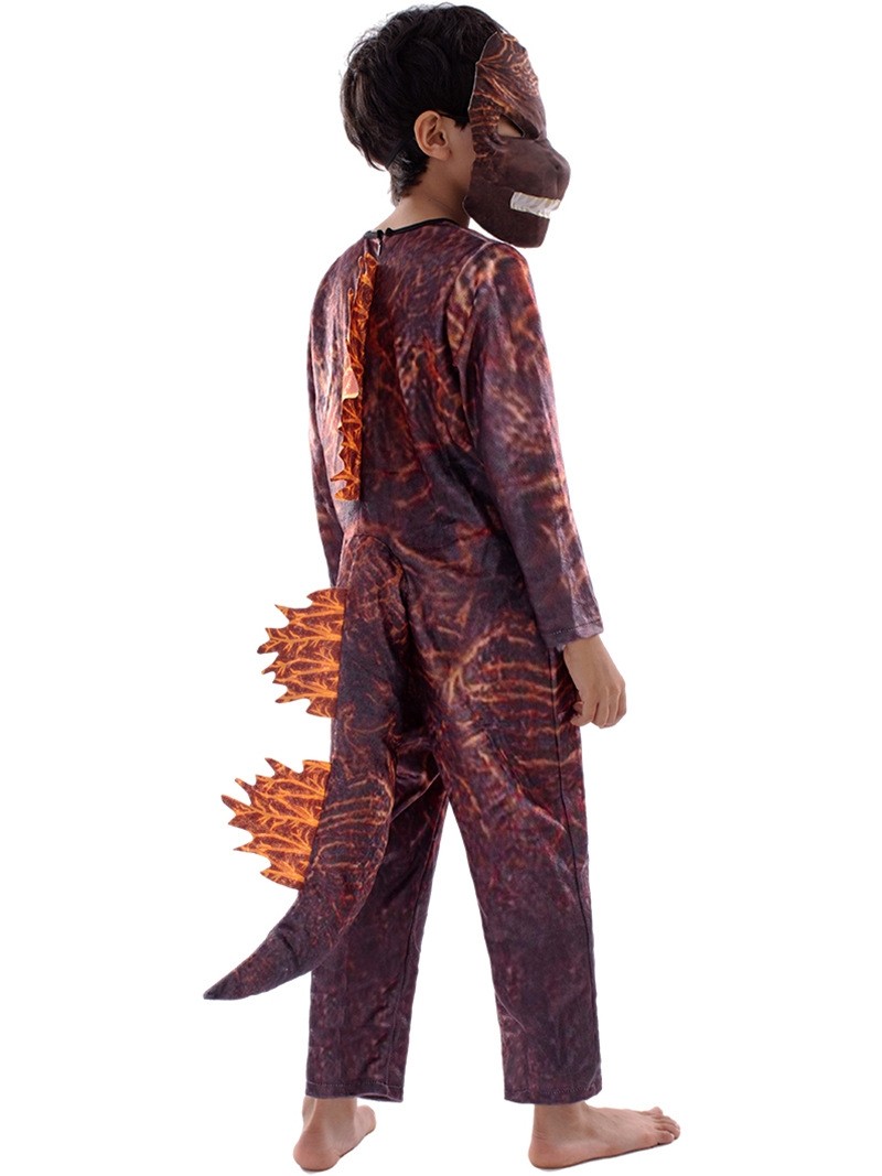 Kids Fire Godzilla Cosplay Onesie Kugurumi Halloween & Coustume With Mask