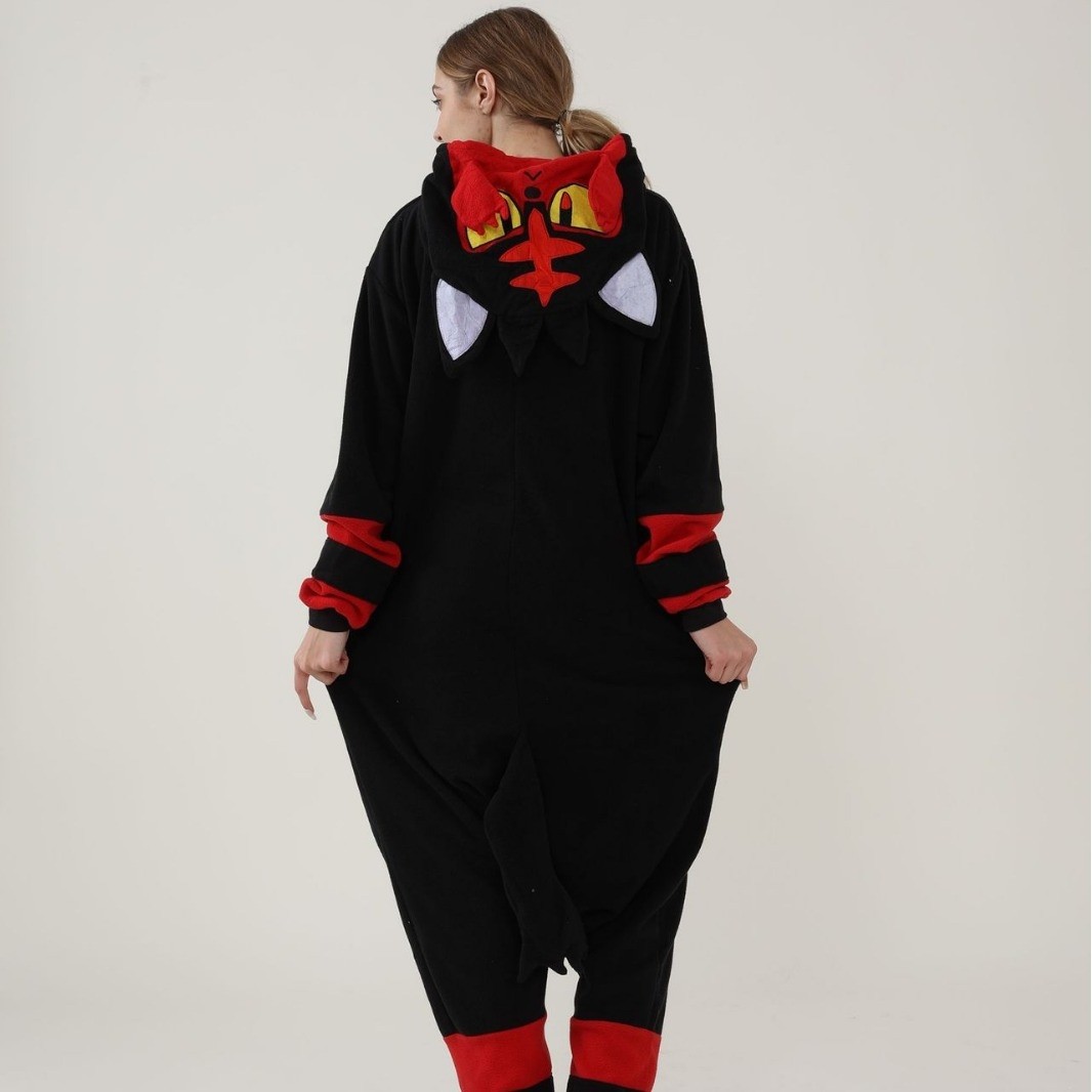 Pokemon Litten Pajama Onesie For Adults Halloween Cartoon Costume