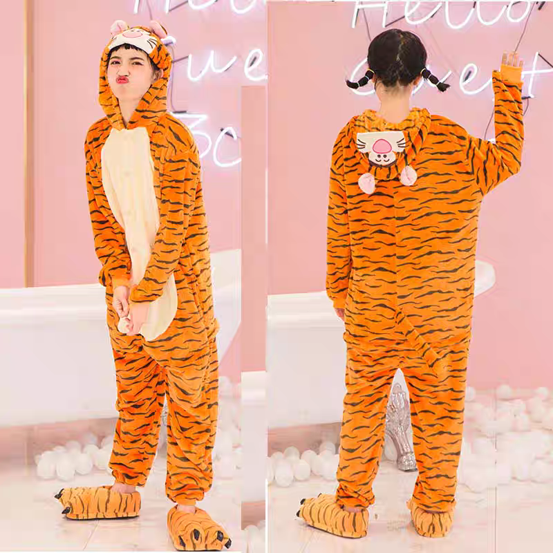 Orange Tigger Onesie Pajamas Kigurumi For Family Matching Halloween ...