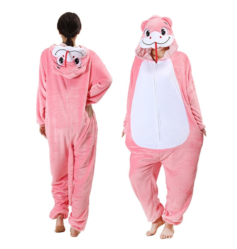 Pink Snake Parent-Child Onesies Kigurumi For Matching Family Halloween ...