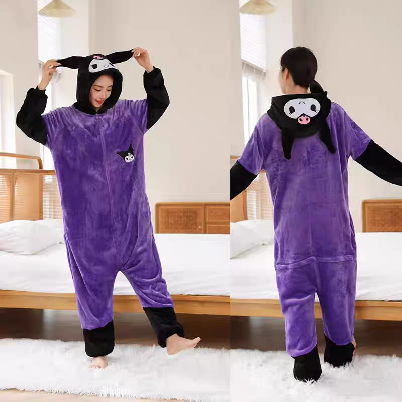 Purple Kuromi Onesie Pajamas Kigurumi For Family Matching Halloween ...