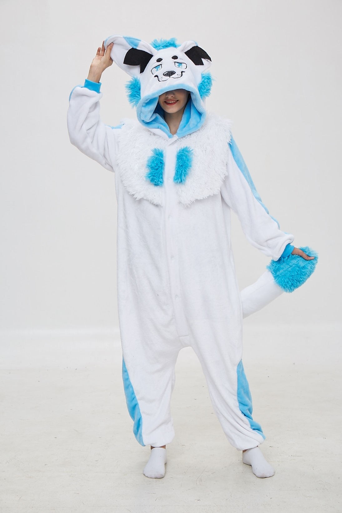 Snow Monster Yeti Onesie Pajamas For Halloween Adults Costumes