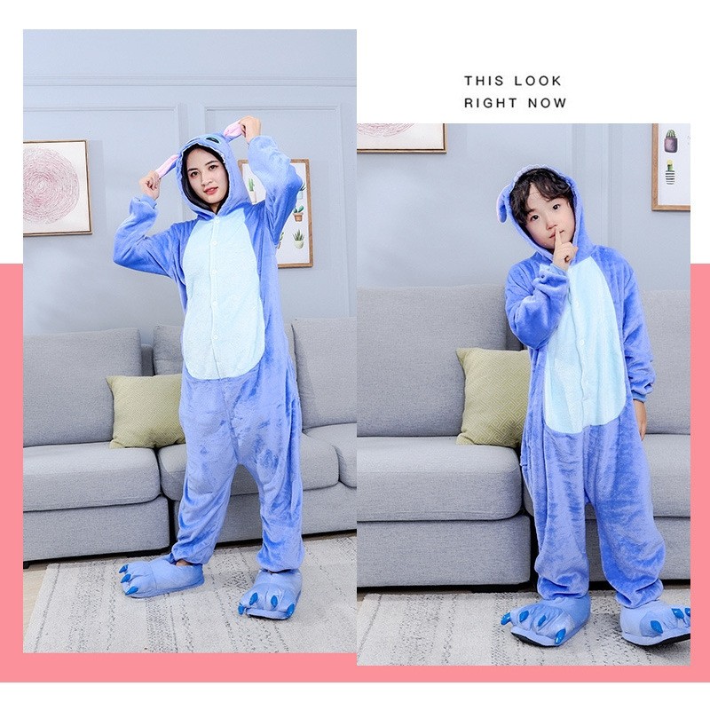 Stitch Kigurumi Family Onesies For Adults & Kids Halloween Costumes