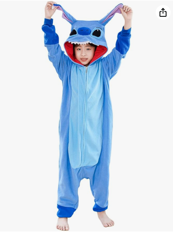 Buy Stitch Onesies Kigurumi Pajamas For Halloween Kids Costumes Zip Up ...