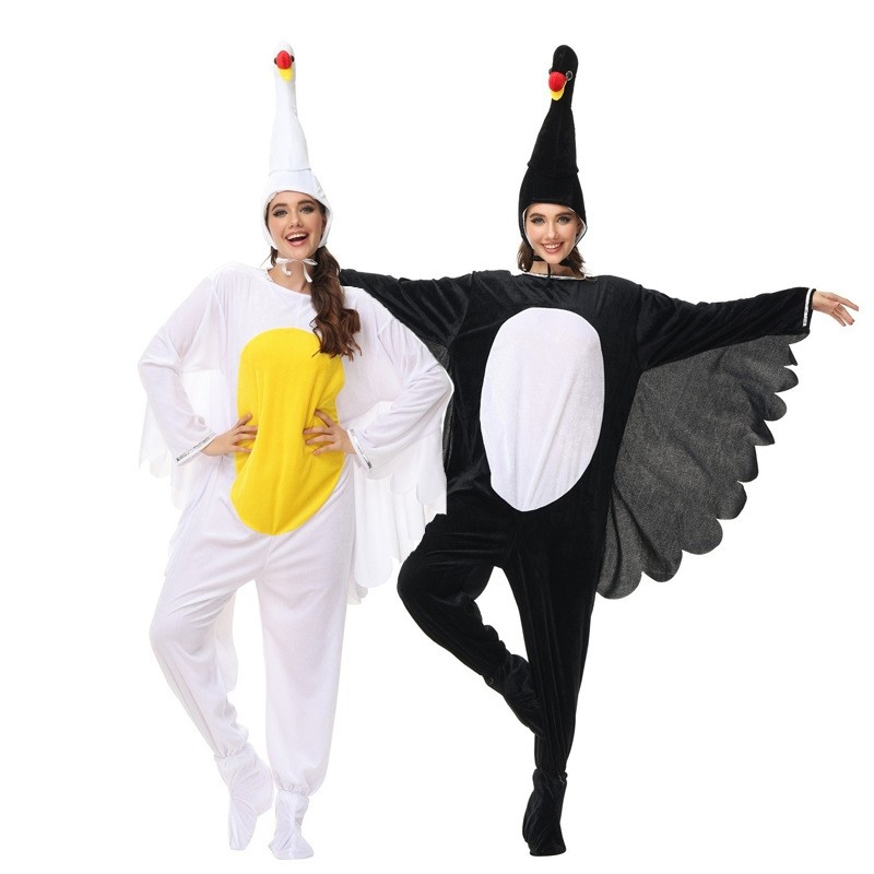 Swan Onesies Kigurumi Stage Show Suit For Halloween Couples Costumes