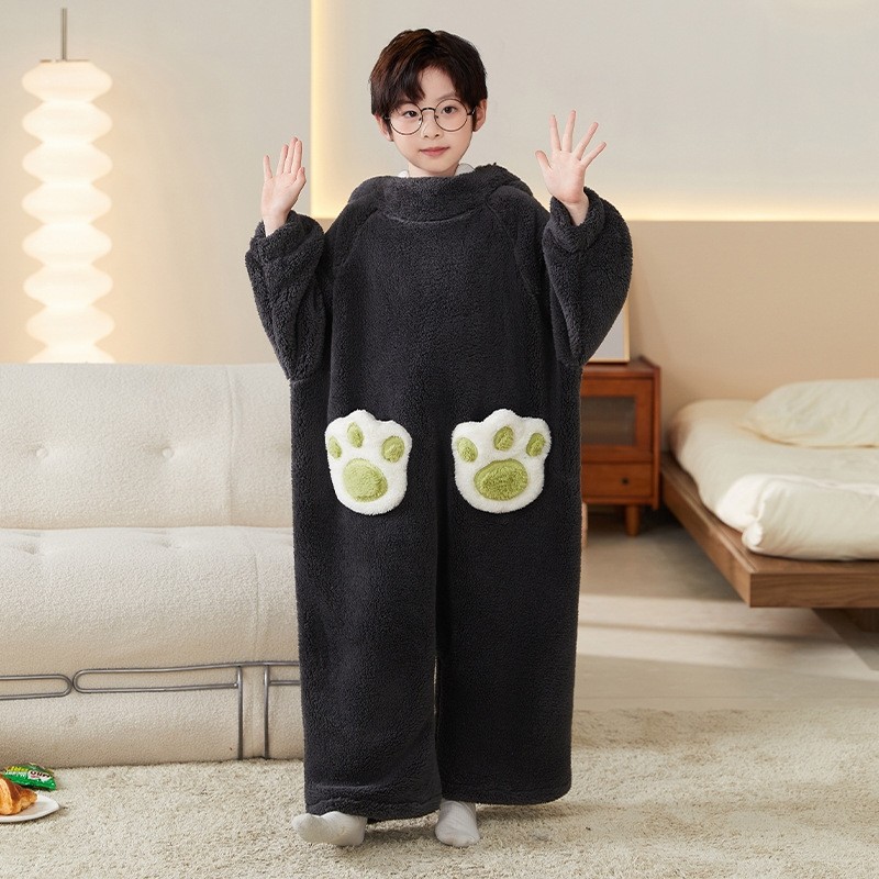 Toothless Onesie Kigurumi Coral Fleece Pajamas For Kids Halloween Costumes